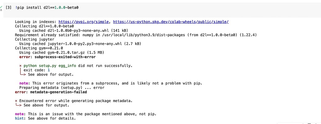 d2l execution with Google Colab ERRER - English Version - D2L Discussion