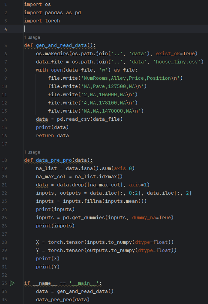 数据预处理 - #199 by JohnRothan - pytorch - D2L Discussion