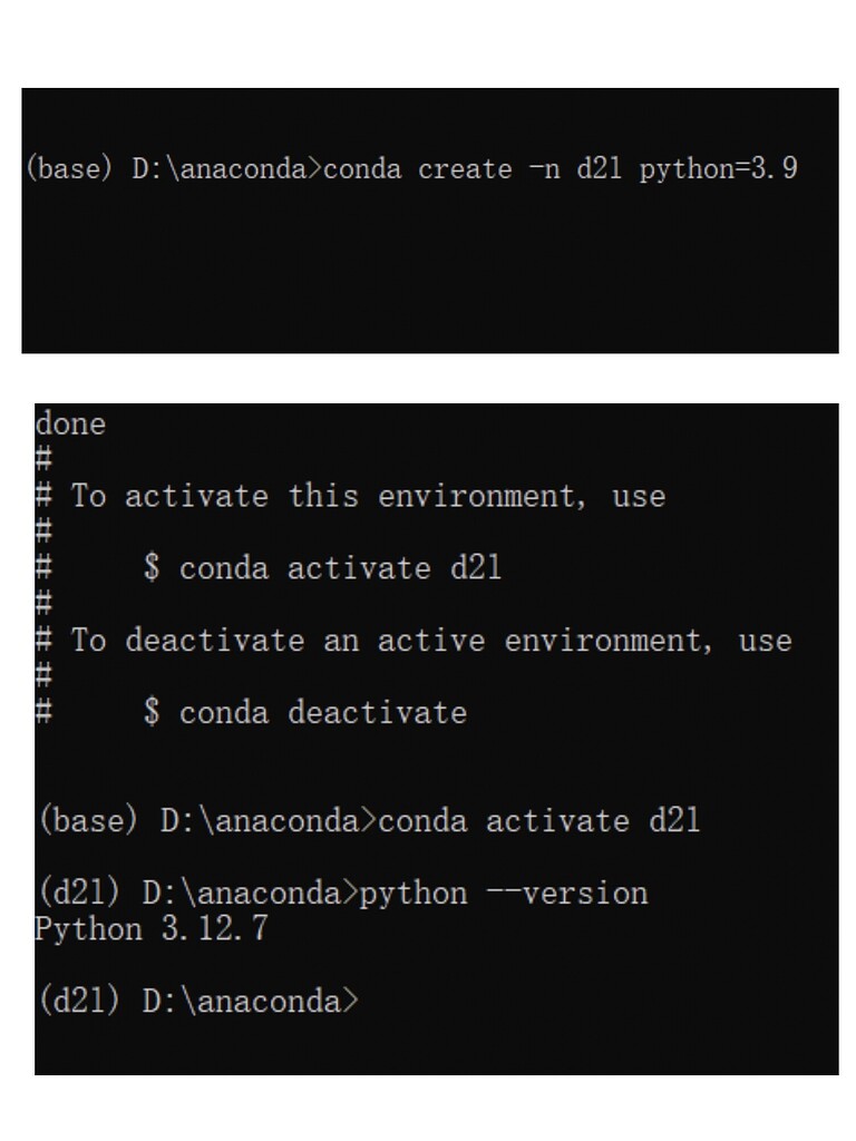 anaconda指定不了python版本 - 中文版 - D2L Discussion